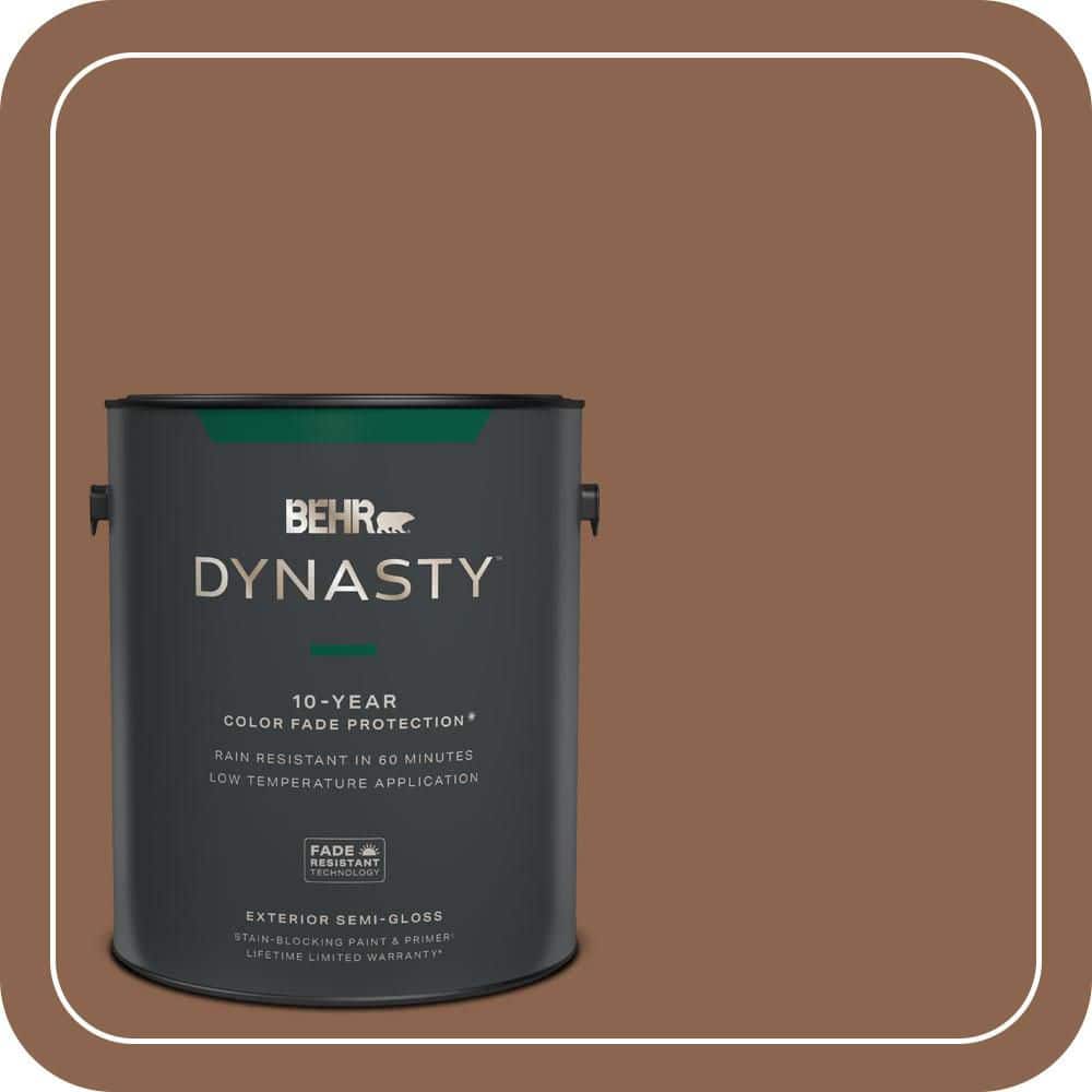 BEHR DYNASTY 1 gal. #MQ2-01 Burnished Brandy Semi-Gloss Exterior Stain ...