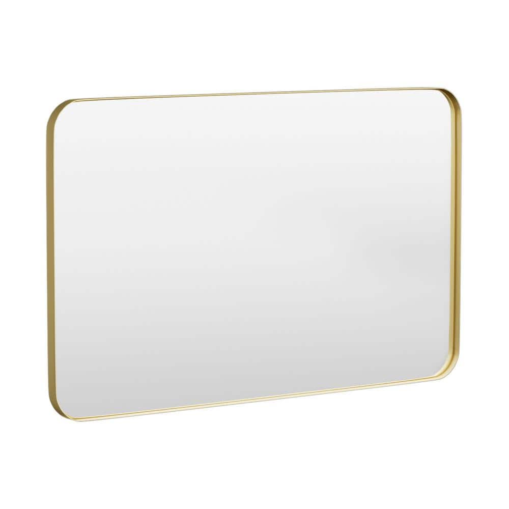 HOMEIBRO 48 in. W x 30 in. H Tempered Glass Rounded Rectangle Framed ...
