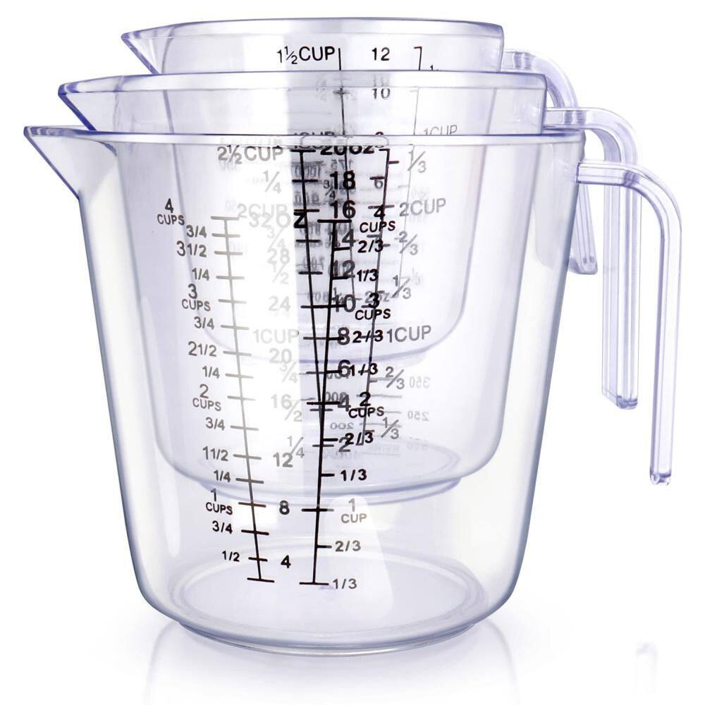 Esepony Plastic Measuring Cup Set with BPA Free, Spout and Multiple ...