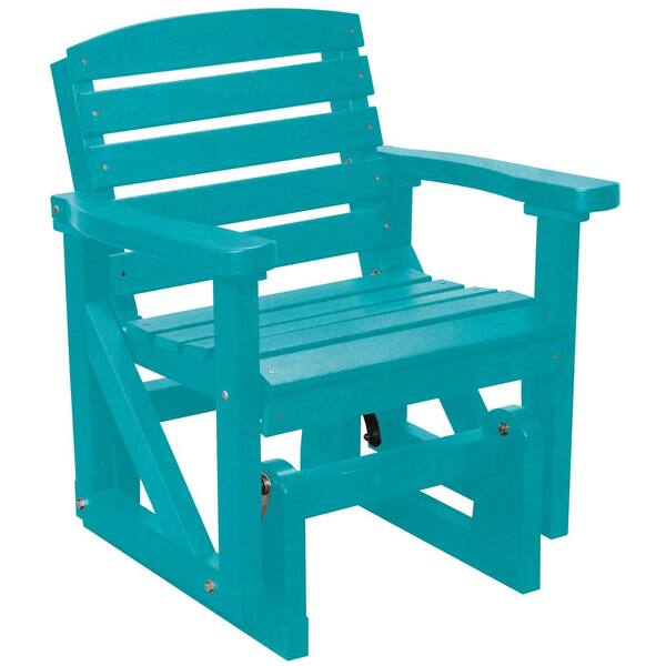 WILDRIDGE Classic 1-Person Aruba Blue Plastic Outdoor Glider LCC-206-AB ...