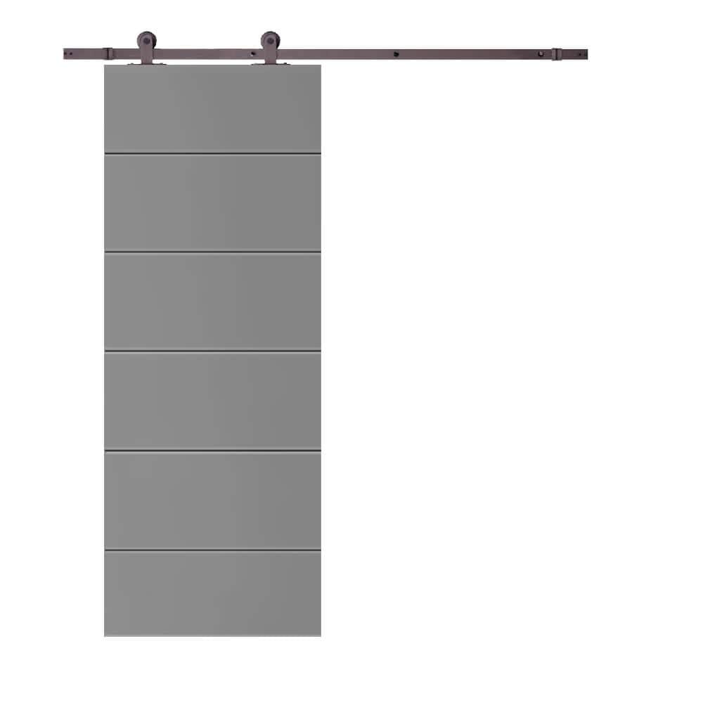 CALHOME Modern Classic 24 in. x 80 in. Light Gray Stained Composite MDF ...