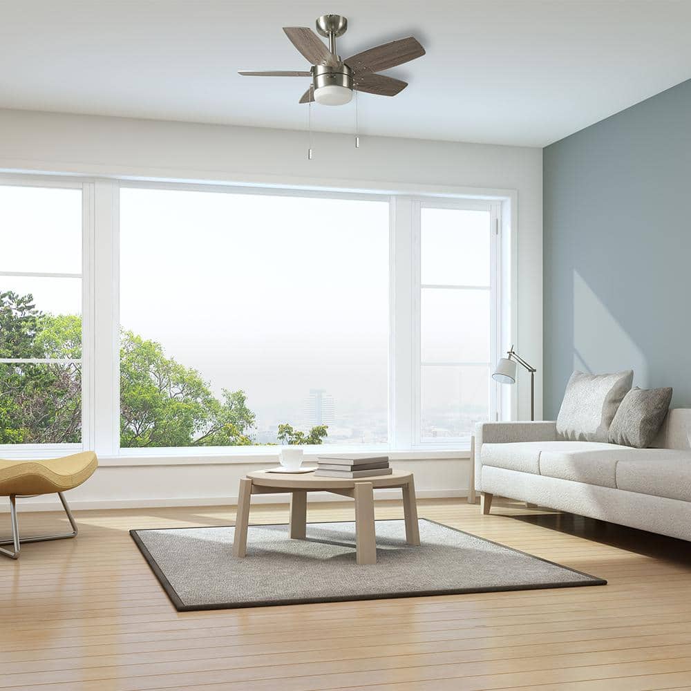 Hampton Bay Waterly 32 in. Indoor Ceiling Fan with Integrated LED in ...