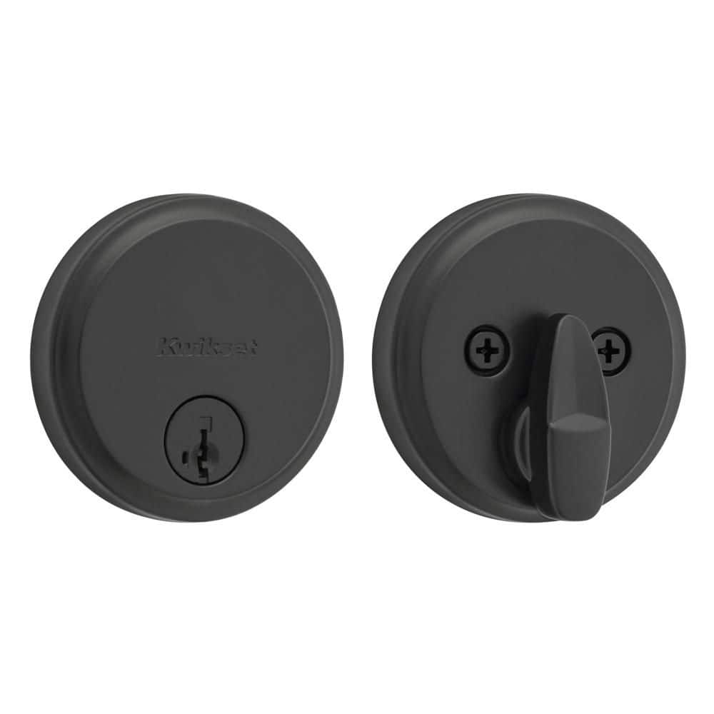 Kwikset Hometown Matte Black Round Rose Low Profile Single Cylinder ...