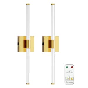 YANSUN 24 in. 1-Light Copper Wireless Wall Sconces, 6000K Cool White ...