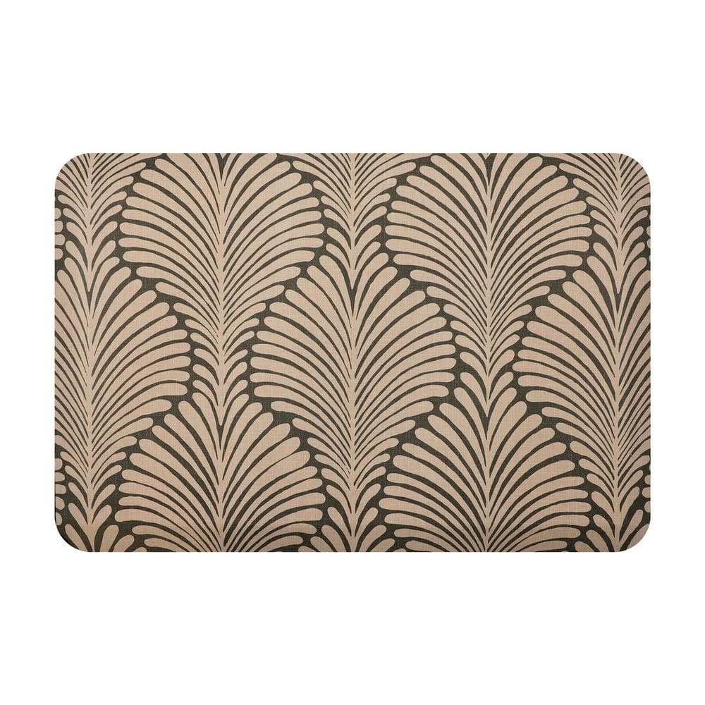 Bungalow Flooring Sole Comfort Palm Fronds 22 in. x 32 in. Beige on ...