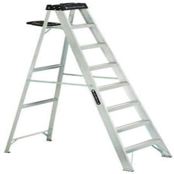 8 ft. Aluminum Step Ladder, 300 lbs. Load Capacity, Type IA, Reach ...