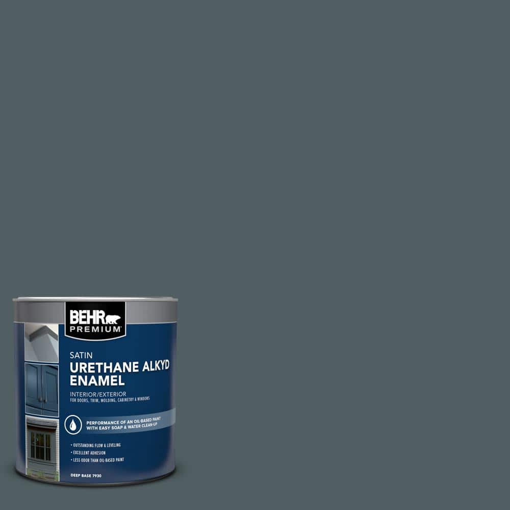 BEHR PREMIUM 1 qt. #740F-6 Marine Magic Satin Enamel Urethane Alkyd ...