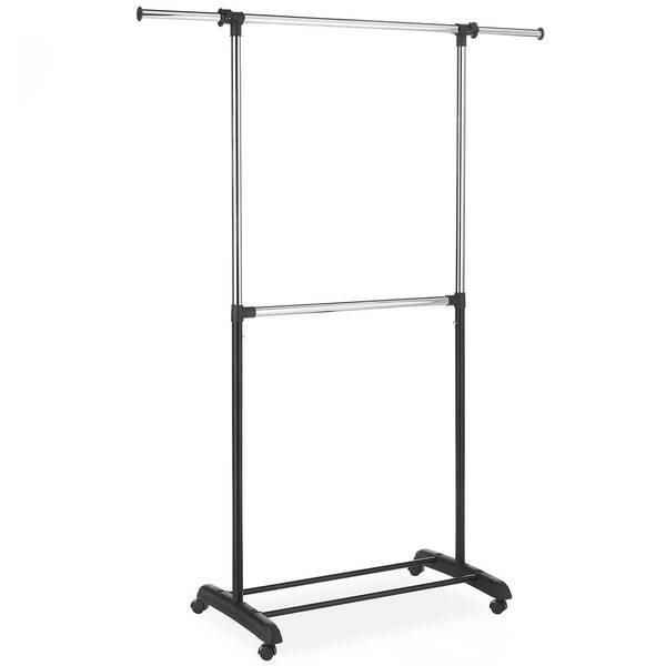 Chrome Metal Garment Clothes Rack Double Rod 36 in. W x 73 in. H AZrack ...