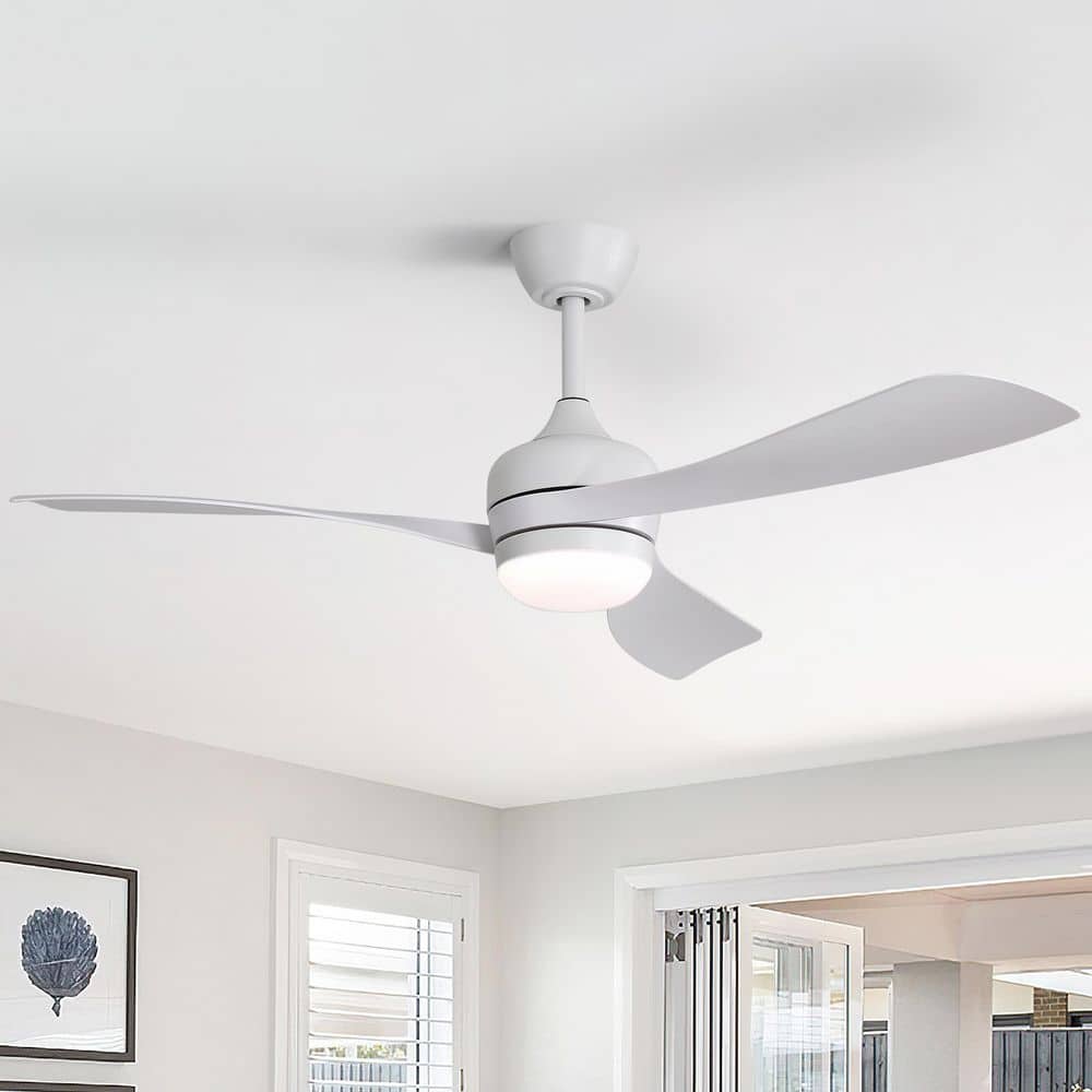 CACI Mall 52 in. Indoor/Outdoor Modern White Ceiling Fan with ...