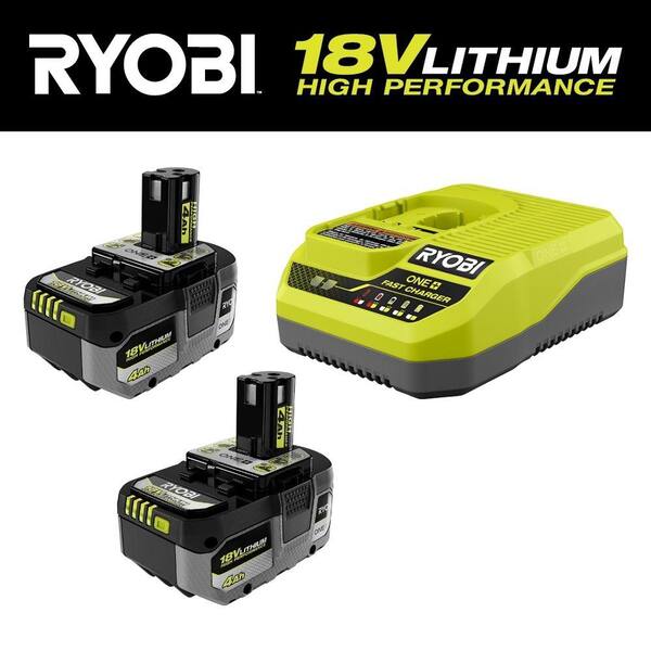 RYOBI ONE+ 18V HIGH PERFORMANCE Starter Kit with 4.0 Ah Battery and ...
