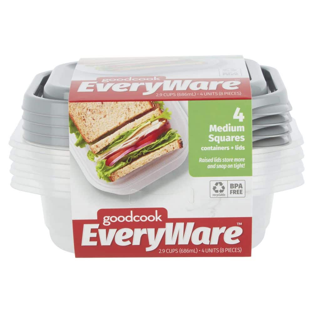 Reviews for GoodCook EveryWare Medium Square Container 4 pack, Made ...