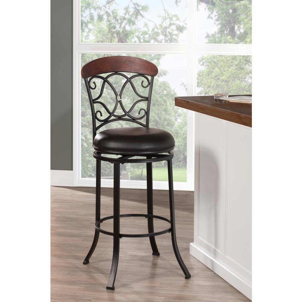 Hillsdale Furniture Trevelian 30 in. Dark Coffee Bar Stool 63507 - The ...