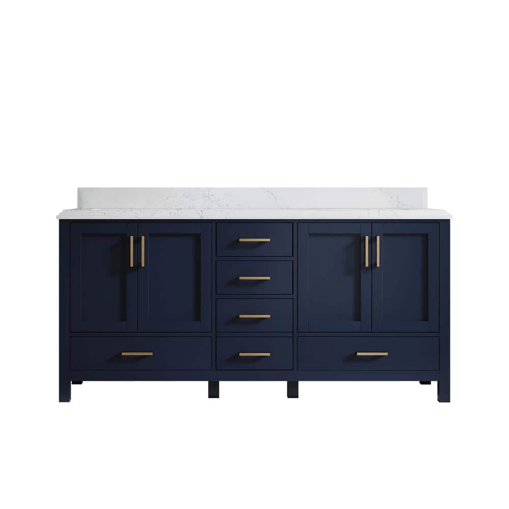 Willow Collections Malibu 72 in. W x 22 in. D x 36 in. H Double Sink ...
