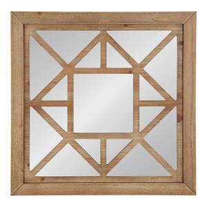 Kate and Laurel Medium Square Natural American Colonial Mirror (23.62 ...