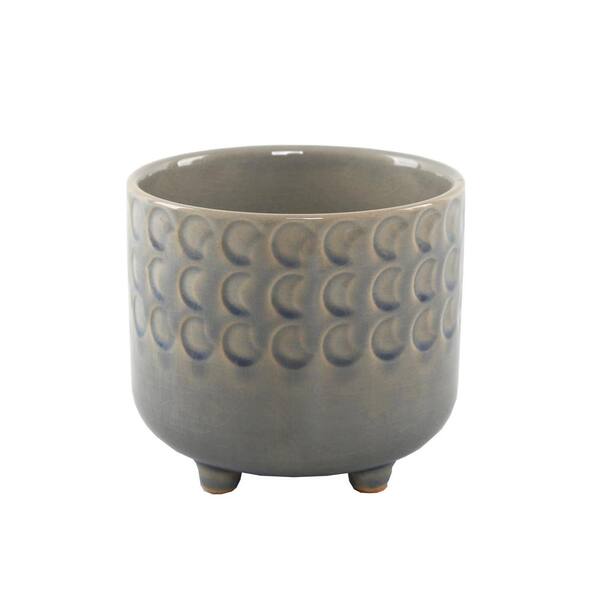 Flora Bunda 6 in. Blue Small Moon Phase Ceramic Footed Planter CT1093L ...