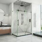 DreamLine Enigma - XO 44 -3/8 - 48 -3/8 in. W x 76 in. H Fully Frameless Sliding Shower ...