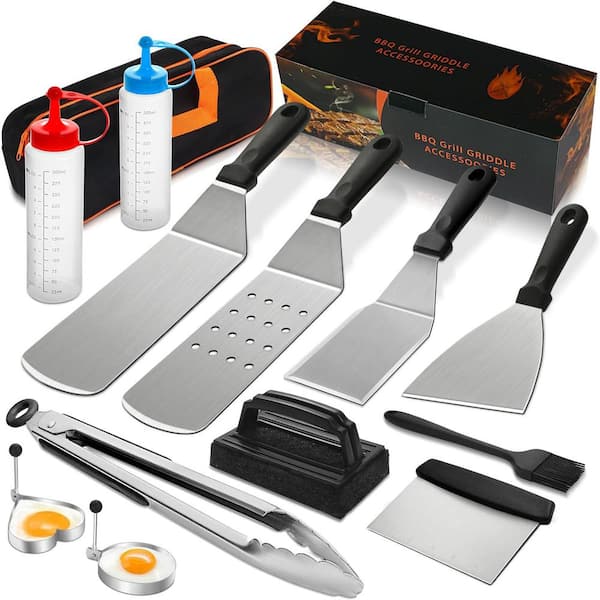 Primehome 14PCS Griddle Kit, Enlarged Spatulas, Scraper, Flat Top Grill ...
