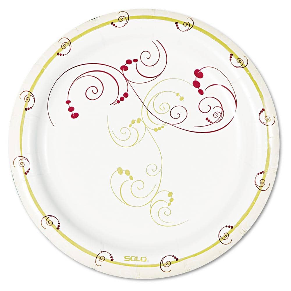 SOLO Medium Weight Clay-Coated Paper Plates, Symphony Design, 6 in ...