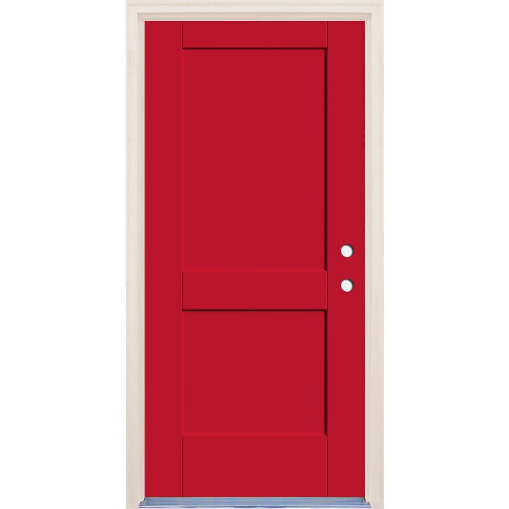 Builders Choice 36 in. x 80 in. 2-Panel Left-Hand Ruby Red Fiberglass ...
