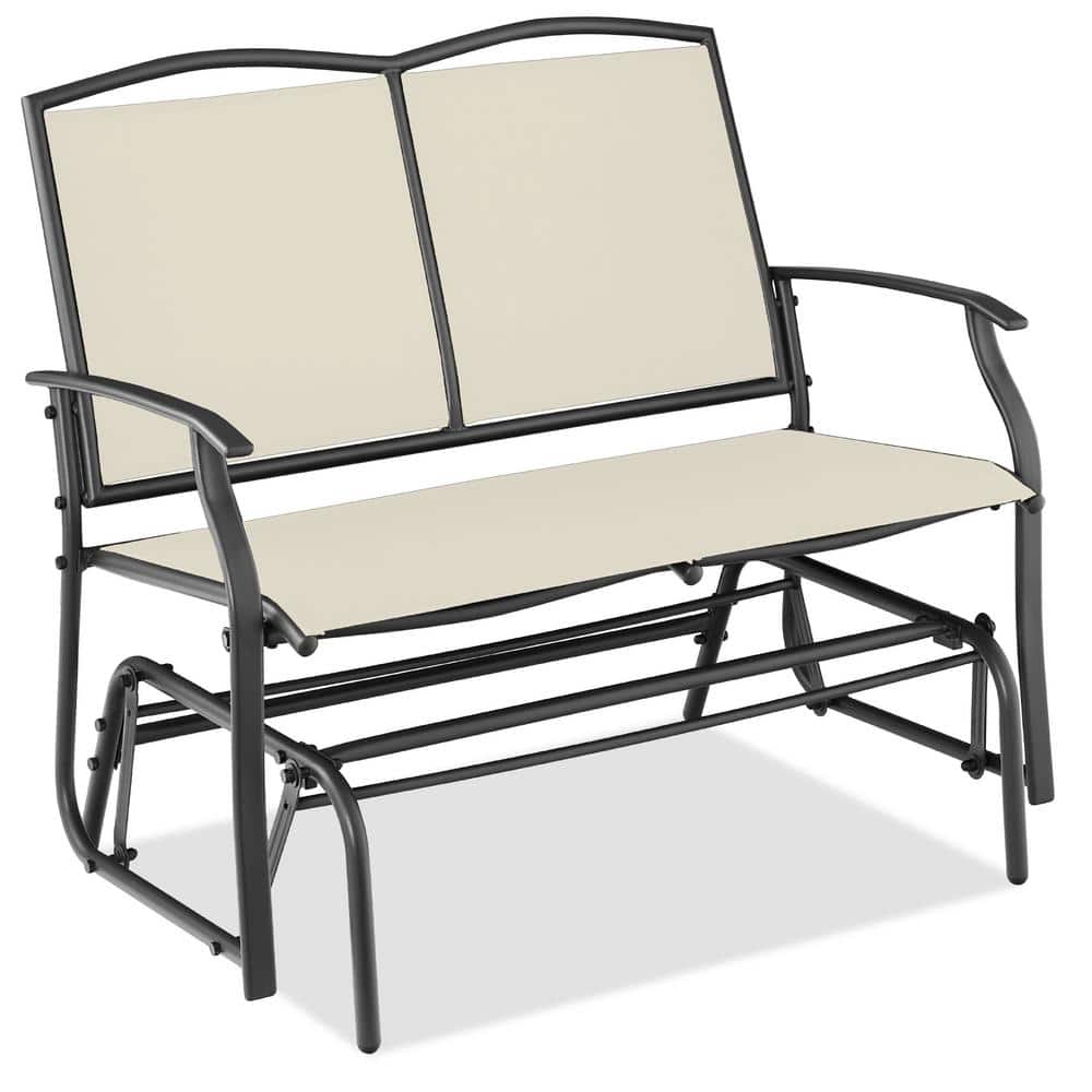 Best Choice Products Ivory/Gray 2-Person Metal Outdoor Glider, Patio ...