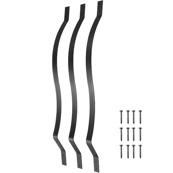 WRIGHTMASTER 32.5 in. H x 1 in. W Black Iron Stair Railing Kit, Deck ...