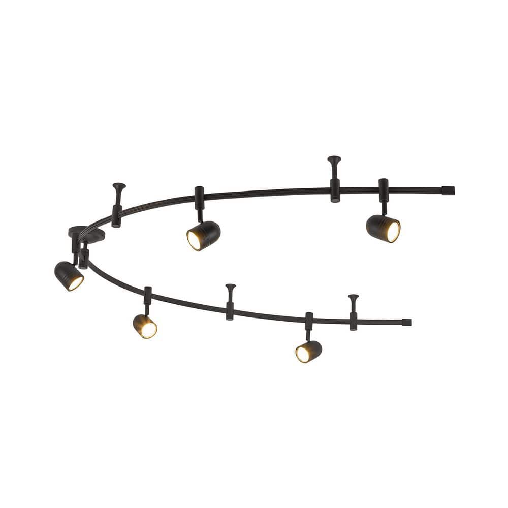 Cresswell Flex Track 8 ft. Bronze LED Ceiling Mounted Hard Wired Track ...