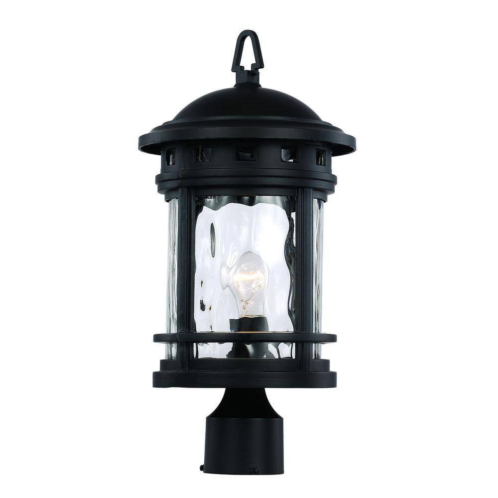 Bel Air Lighting Boardwalk 18.5 in. 1-Light Black Outdoor Lamp Post ...