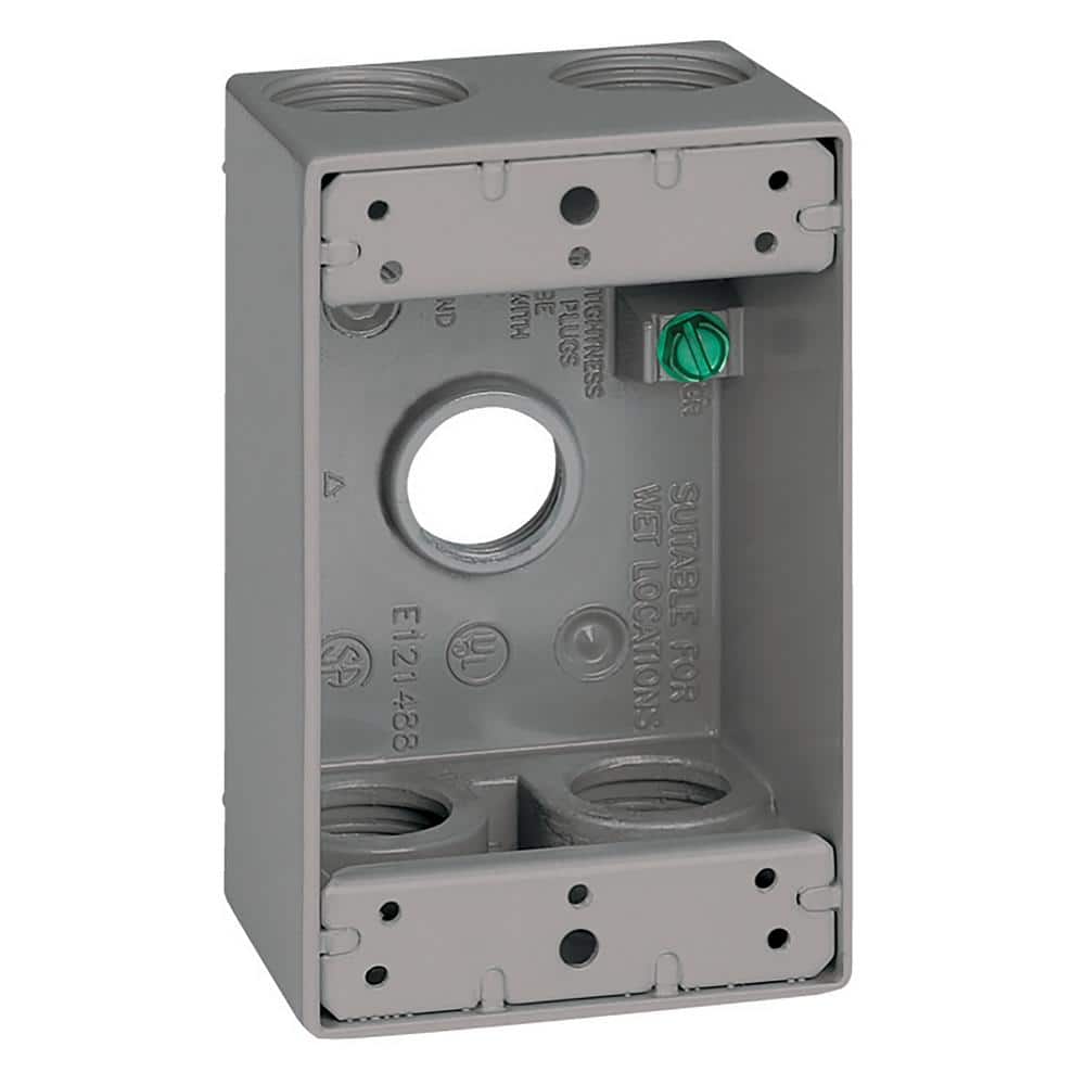 Commercial Electric 1-Gang Metal Weatherproof Electrical Outlet Box ...