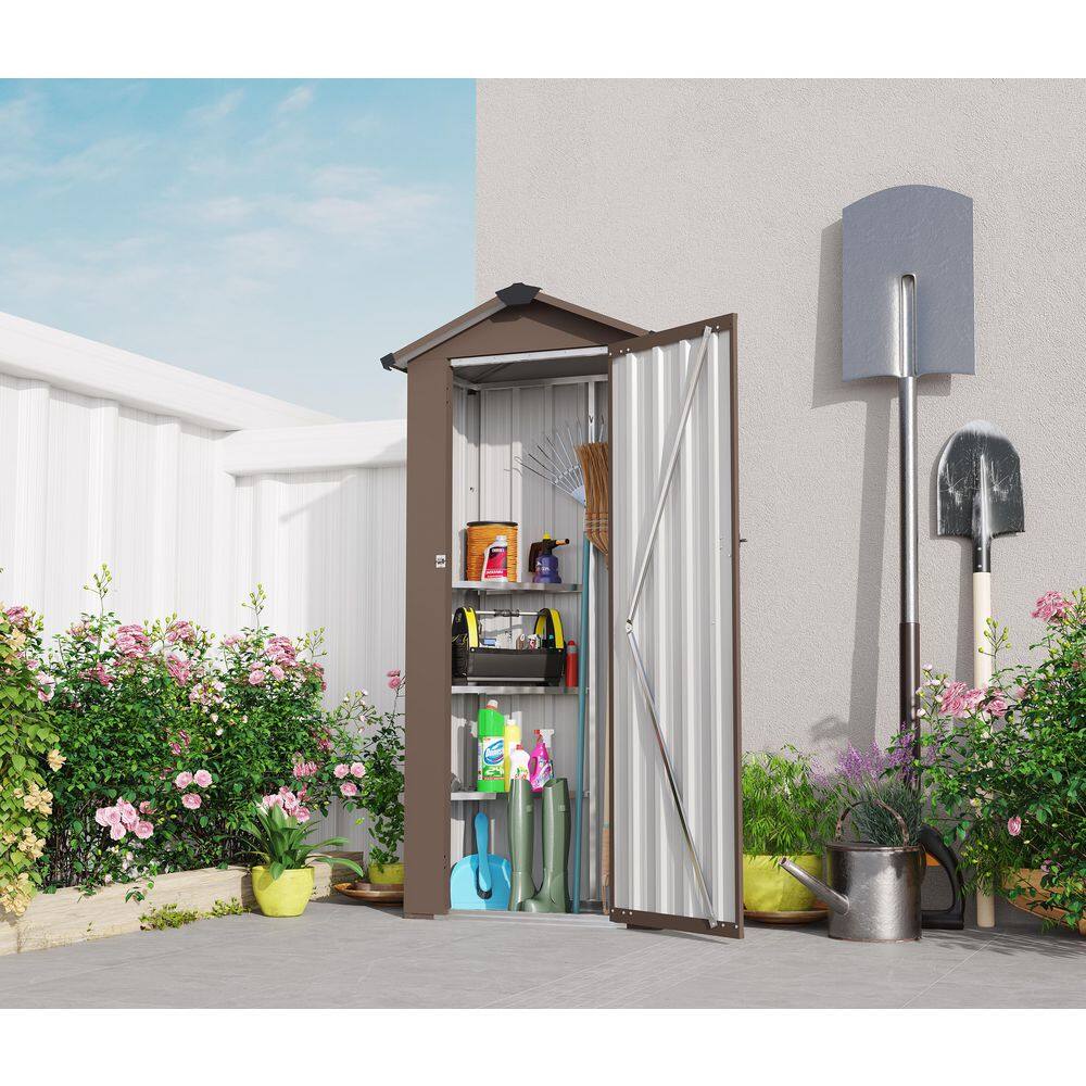 2.5 ft. W x 1.4 ft. D Metal Outdoor Storage Shed with Locked Latch (3.5 ...