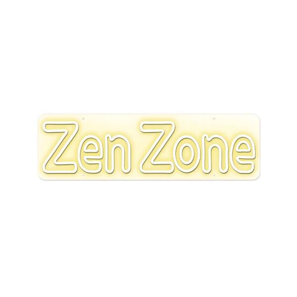 Classy Art Neon "ZEN ZONE" Single Frameless LED Pop Art Sign 8 in. x 28 ...