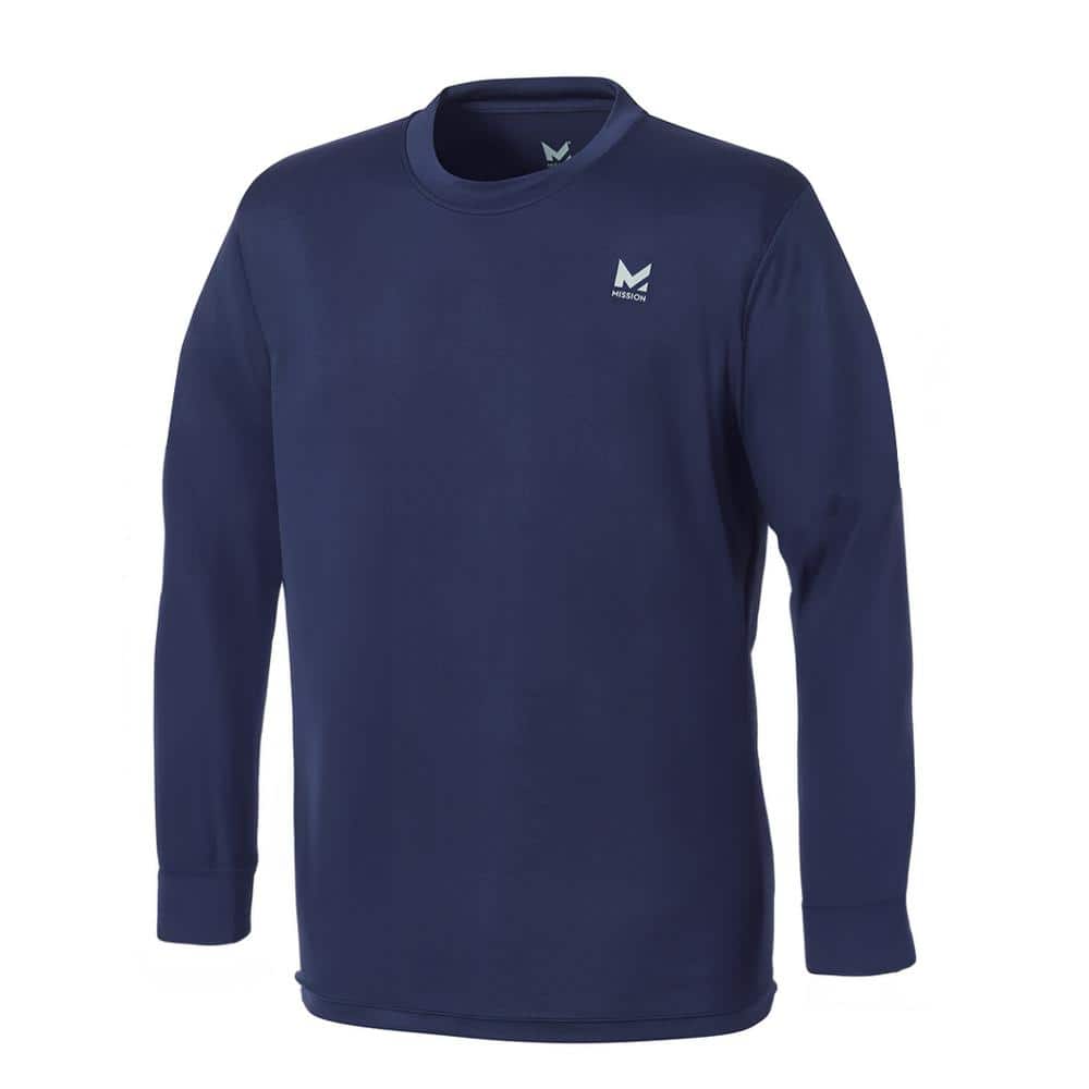 Mission Unisex Large Navy Cooling Long Sleeve Performance Shirt ...