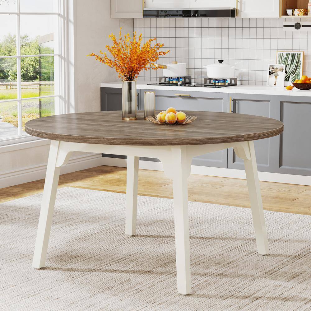 TRIBESIGNS WAY TO ORIGIN Halseey 47 in. Farmhouse Gray and White Wood 4 ...