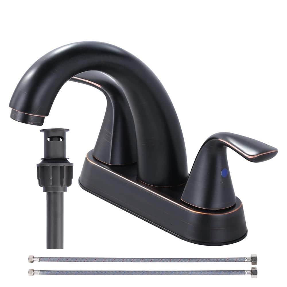 AVITAS 4 in. Centerset Double Handle Bathroom Faucet with Drain Kit ...