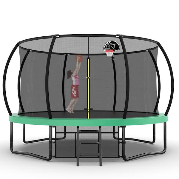 Sudzendf 14 FT Green Outdoor Recreational Trampoline with Enclosure ...