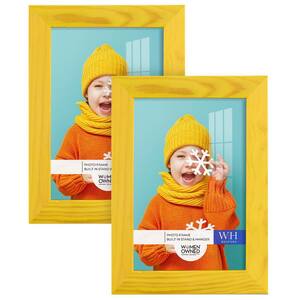 Wexford Home Woodgrain 5 in. x 7 in. Sunflower Yellow Picture Frame ...