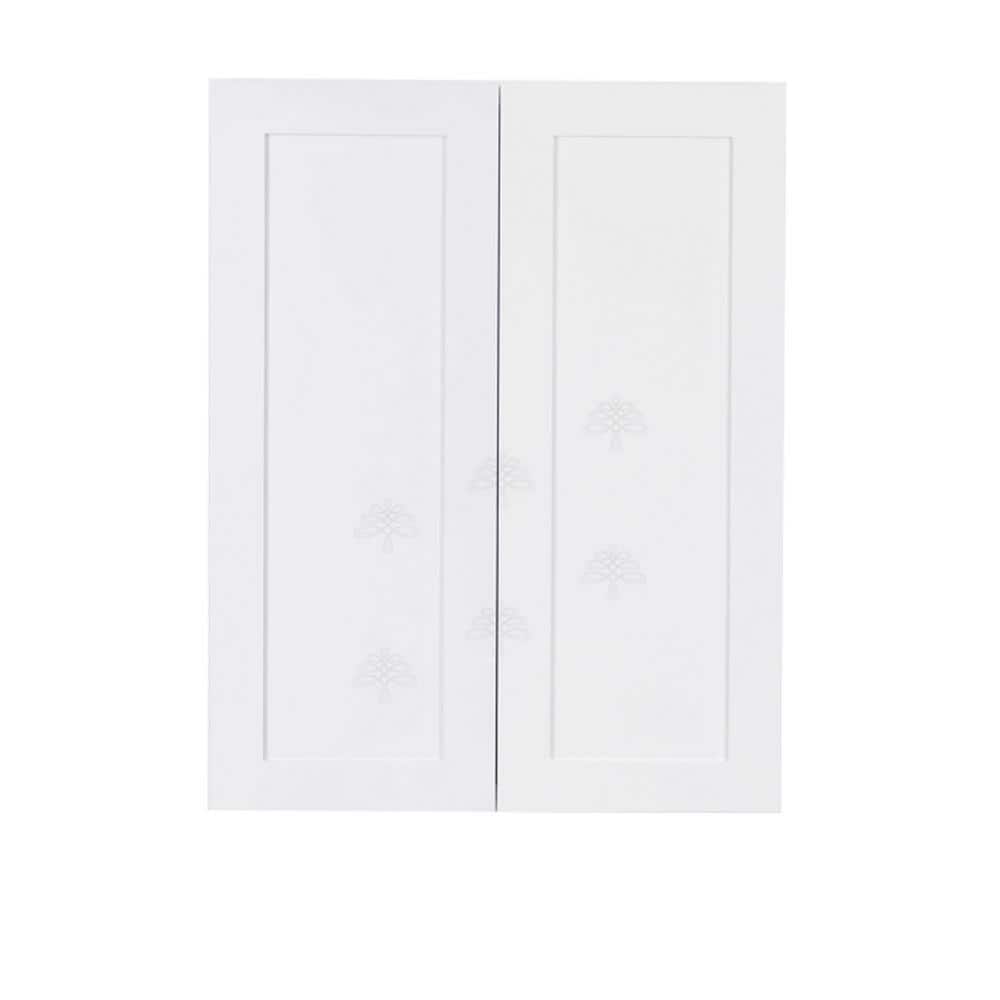 LIFEART CABINETRY Lancaster White Plywood Shaker Stock Assembled Wall Kitchen Cabinet 24 in. W x ...