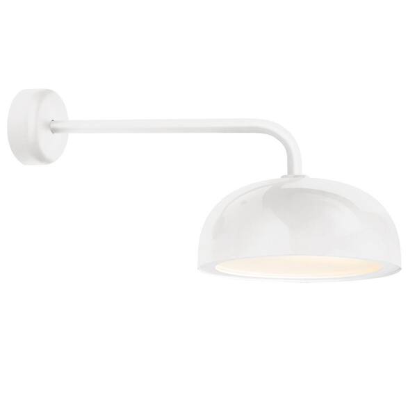 Troy RLM Dome 10.63 in. H 1-Light Gloss White Outdoor Wall Mount Sconce ...