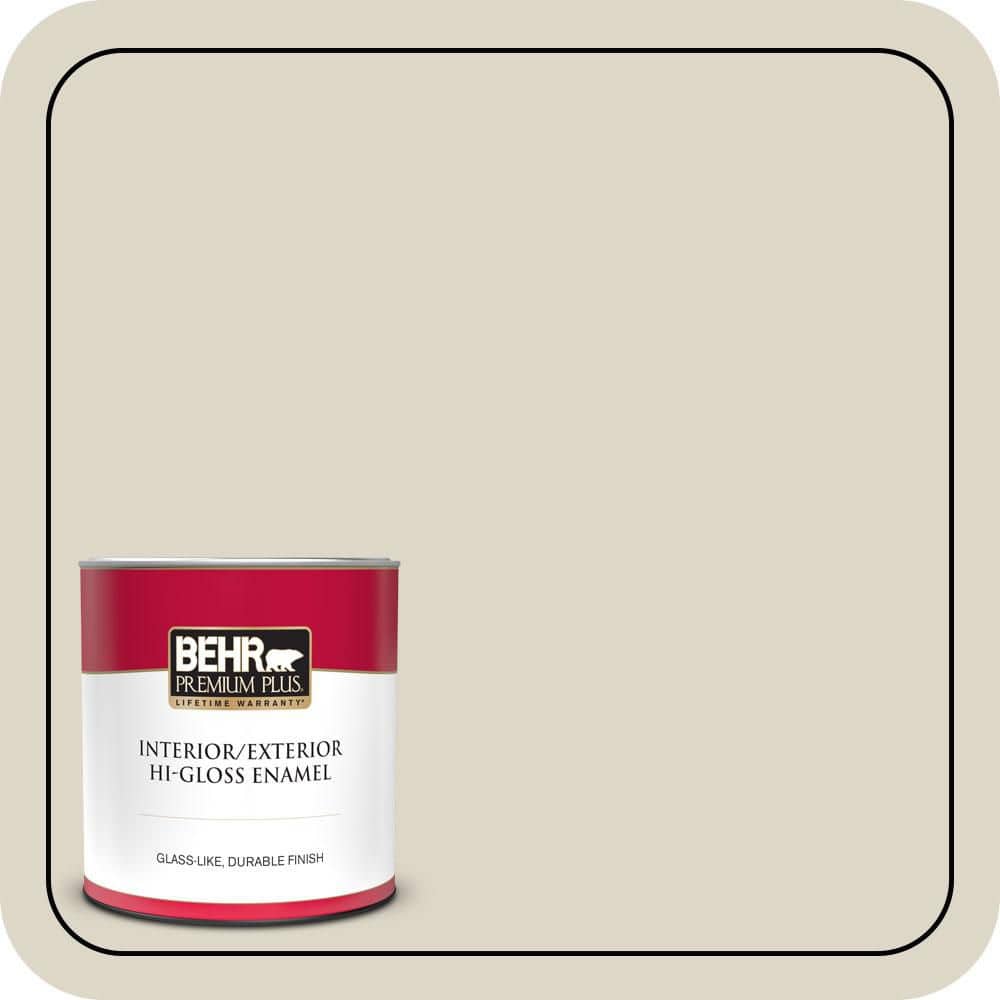 BEHR PREMIUM PLUS 1 qt. #N330-2 Prairie Dust Hi-Gloss Enamel Interior ...
