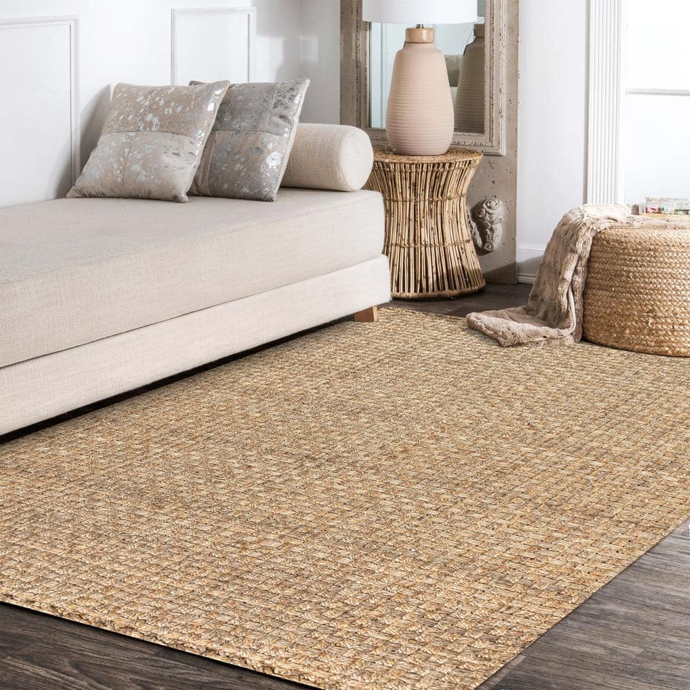 JONATHAN Y Estera Hand Woven Boucle Chunky Jute Natural 9 ft. x 12 ft ...