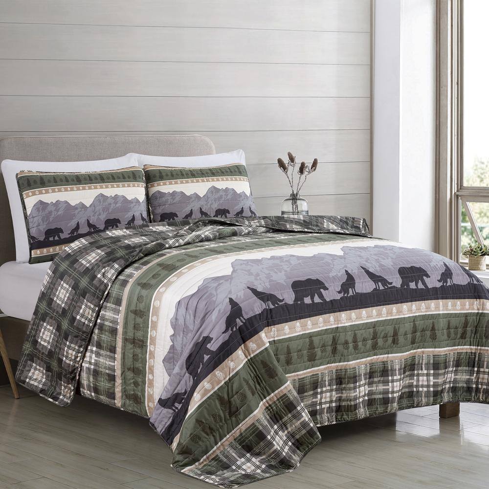 FRESHFOLDS Multi-Colored Reversible Scenic Nature Printed King ...