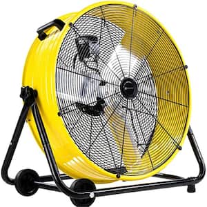 Tornado 24 in. 3-Speed High Velocity heavy-duty Drum Fan in Yellow with ...
