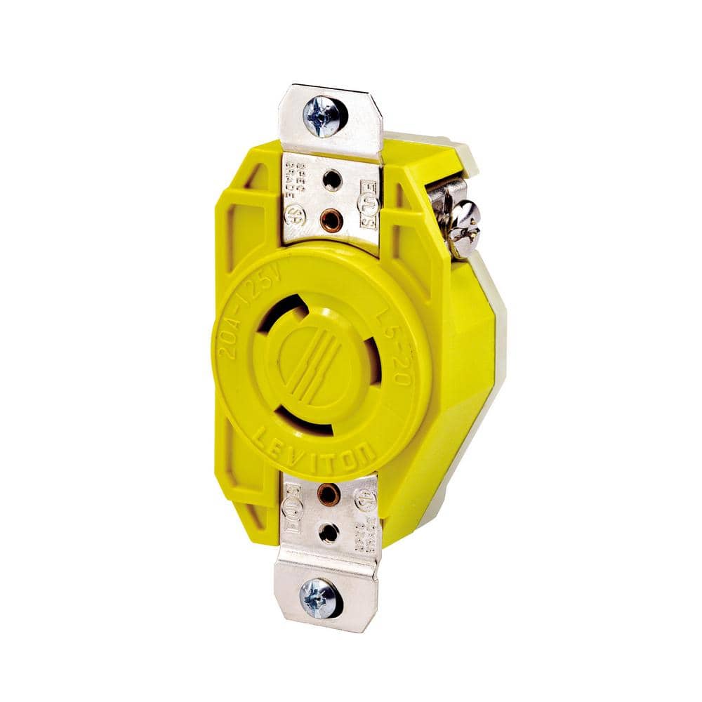 Leviton 20 Amp 125-Volt Flush Mounting Locking Outlet Industrial Grade ...