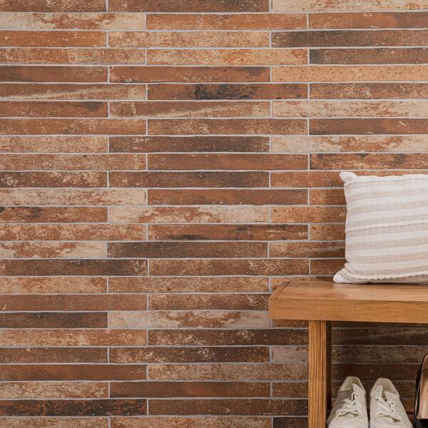 Floor Tiles Ceramic Capella Brick Look 2 X 10 Matte Porcelain Floor And ...