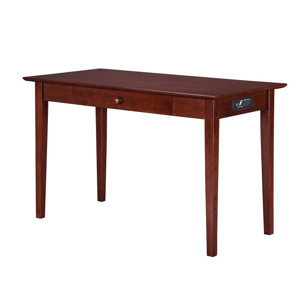 AFI 24 in. Rectangular Walnut 1 Drawer Computer Desk with Solid Wood ...