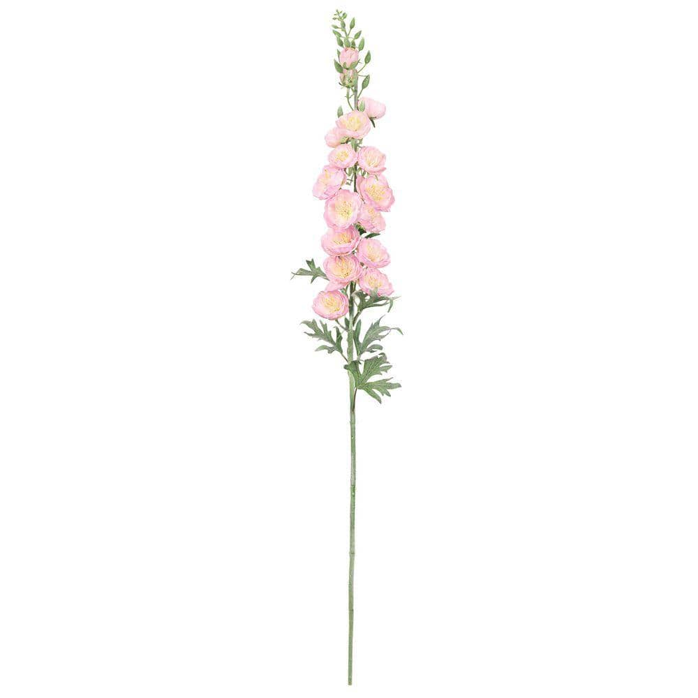 LIVING LUXURY 36 in. Pink Artificial Hybird Delphinium Flower Stem ...