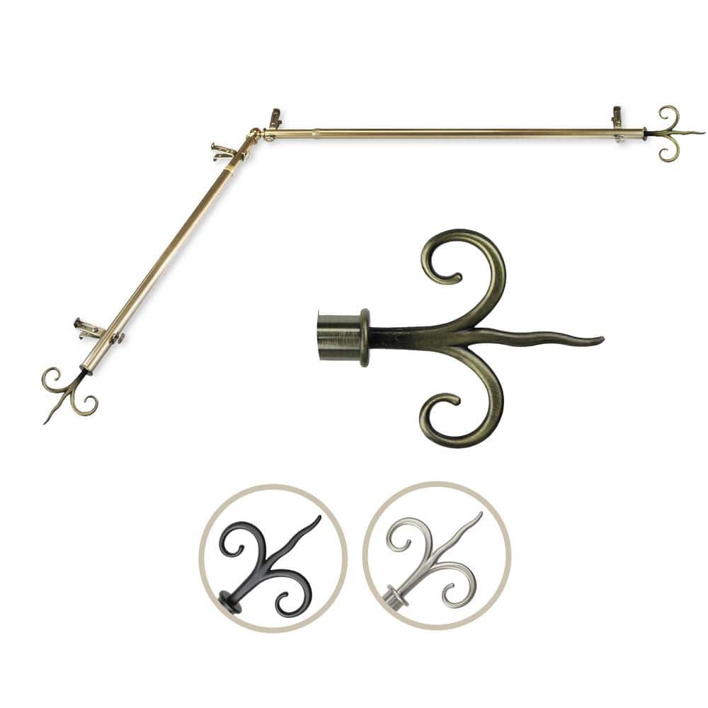 Rod Desyne 13/16" Dia Adjustable 66" to 120" Single Corner Window ...