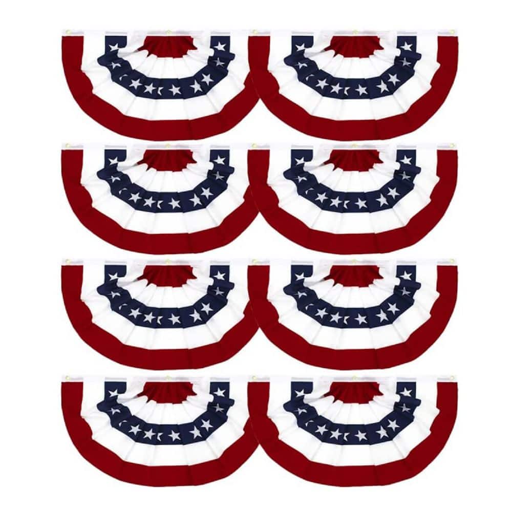 Justincity 1.5 x 3 ft. Flag Link 2-Sided House Flag American Pleated ...