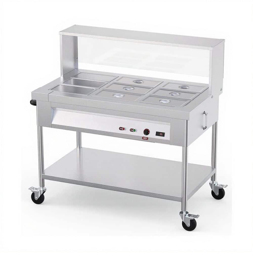 Gravee 72 qt. Stainless Steel Buffet Server with 9 Crocks, 1500W ...