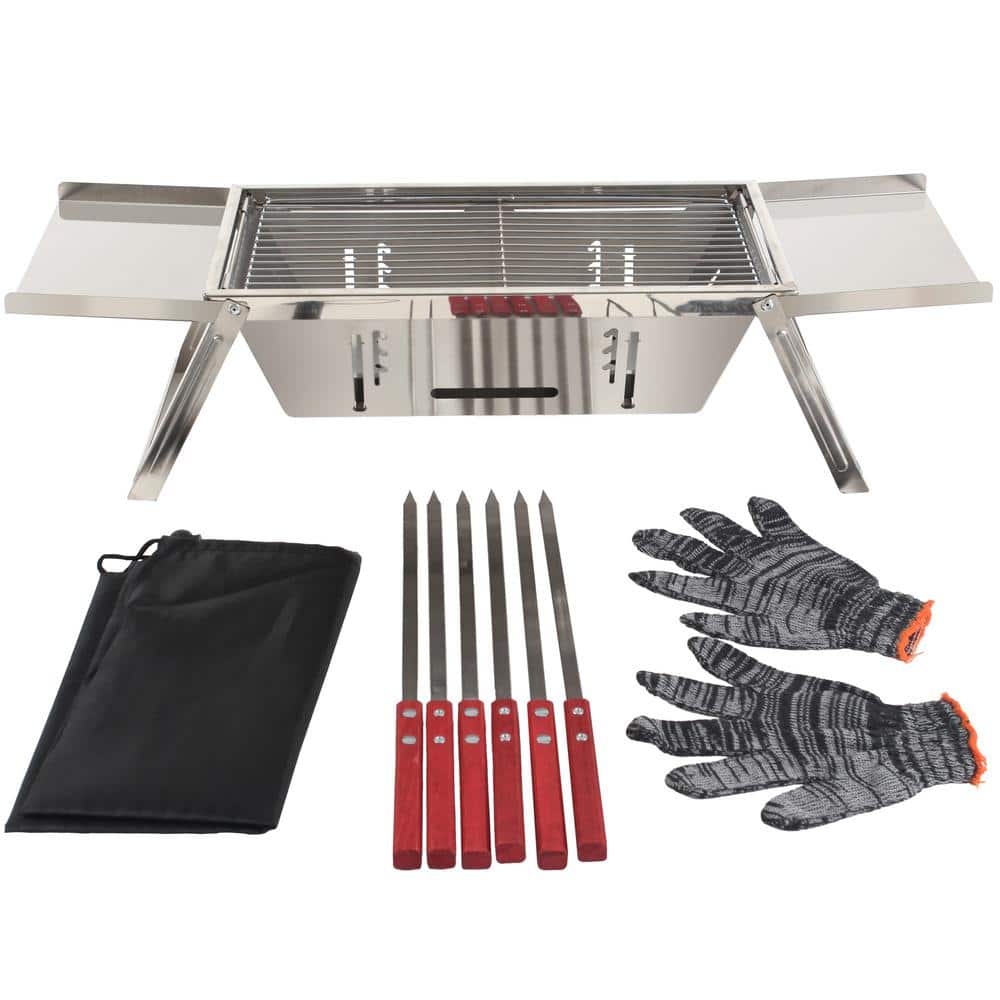 Griddle Buddy Portable Charcoal Grill 80 sq. in. Stainless Steel FNG ...