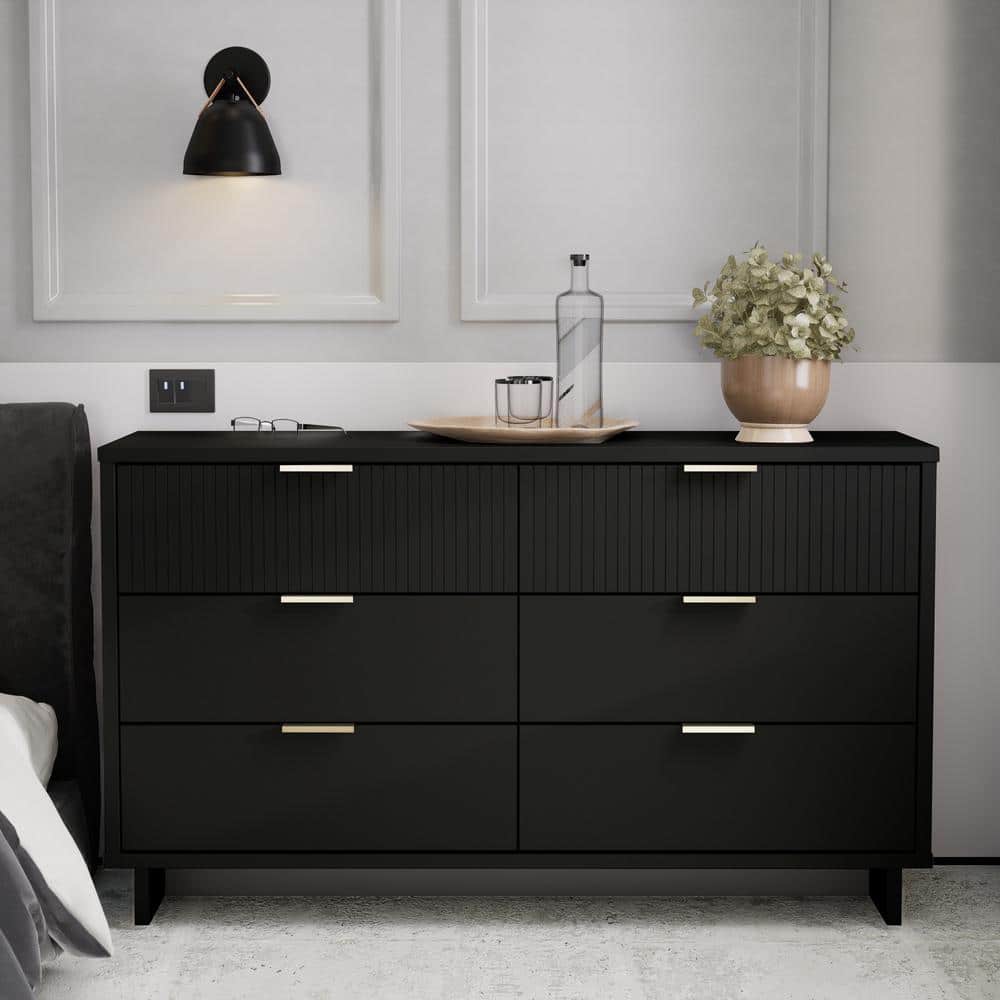 Manhattan Comfort Granville Double Wide Dresser Black